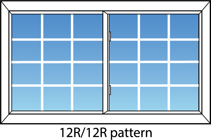 TWO LIGHT SLIDING WINDOW GRID PATTERNS