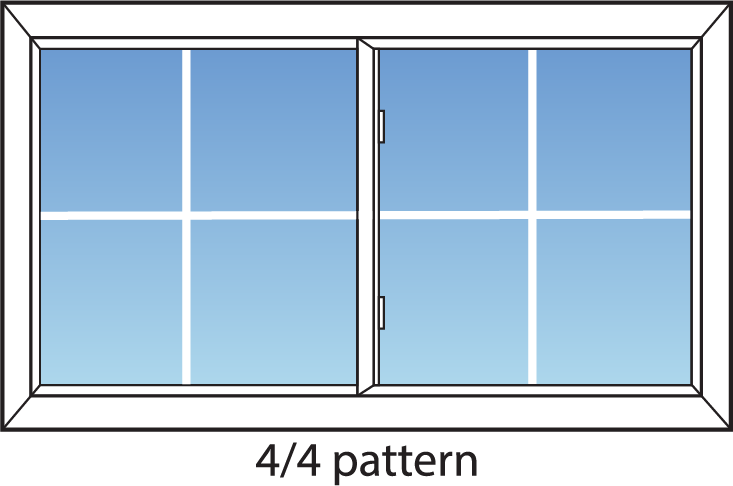 TWO LIGHT SLIDING WINDOW GRID PATTERNS
