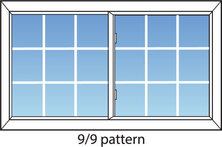TWO LIGHT SLIDING WINDOW GRID PATTERNS